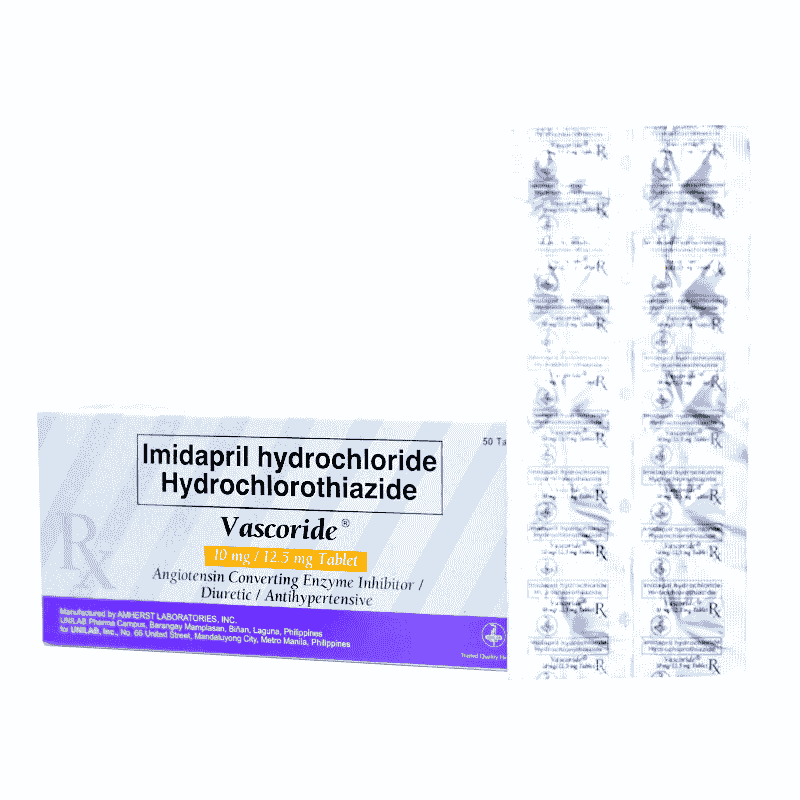 VASCORIDE Imidapril Hydrochloride / Hydrochlorothiazide 10mg / 12.5mg ...